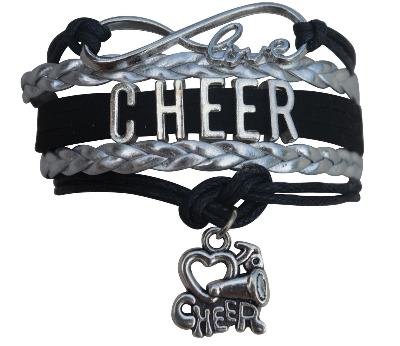 Cheer Bracelet - Cheerleading Charm Infinity Bracelet - Cheer Jewelry ...
