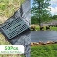 50 Pcs Green Artificial Turf Stakes Anchor + 50 Pcs Buffer Washer, 6 ...