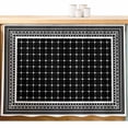 Black White Border Grids Cabinet Curtains 28"W x 35L, Geometric Frames ...