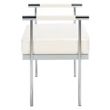 SAFAVIEH Pim Small Rectangle Bench With Arms White / Chrome - Walmart.com