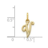 14k Yellow Gold Casted Initial V Charm - Walmart.com