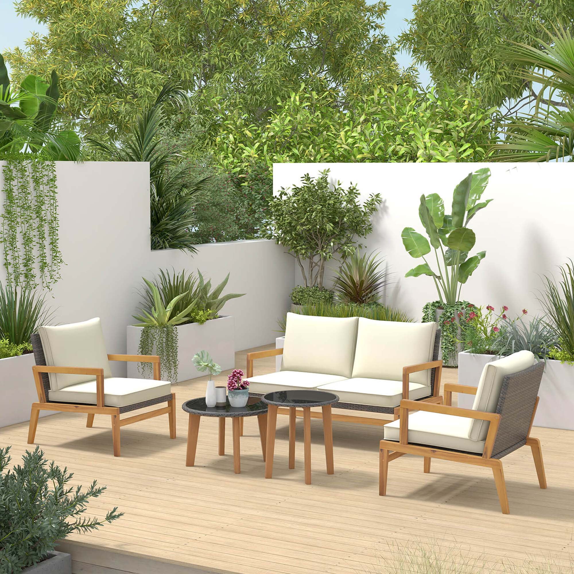 Click here for Costway 5 Piece Rattan Furniture Set Wicker Woven... prices