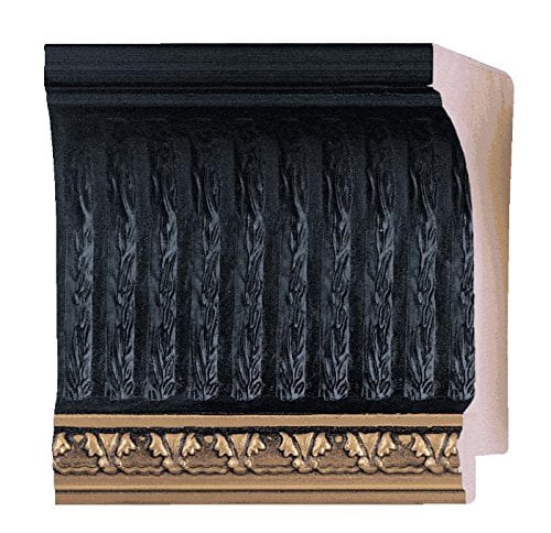Picture Frame Moulding (Wood) 18Ft Bundle - Ornate Black Finish - 3 ...