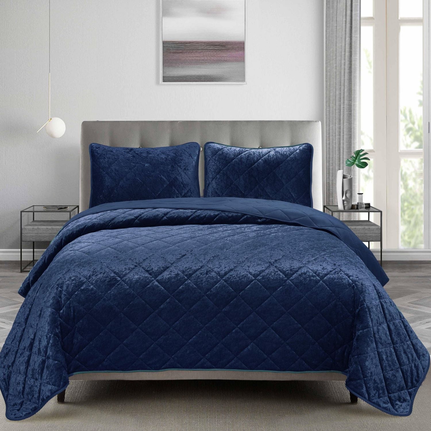 Click here for Swift Home Diamond Velvet Quilt Set prices