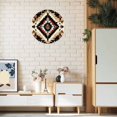 14 Inch Abstract Ethnic Style Art Wall Clock, Retro Brown Green Weaving ...