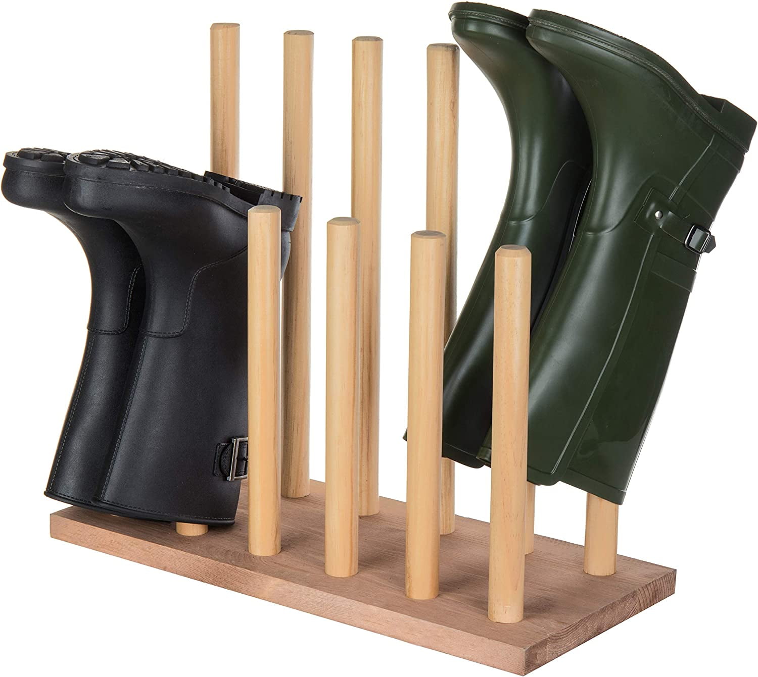 SHMAMT Solid Burnt Wood Free Standing Boot Rack Organizer Boots Storage ...