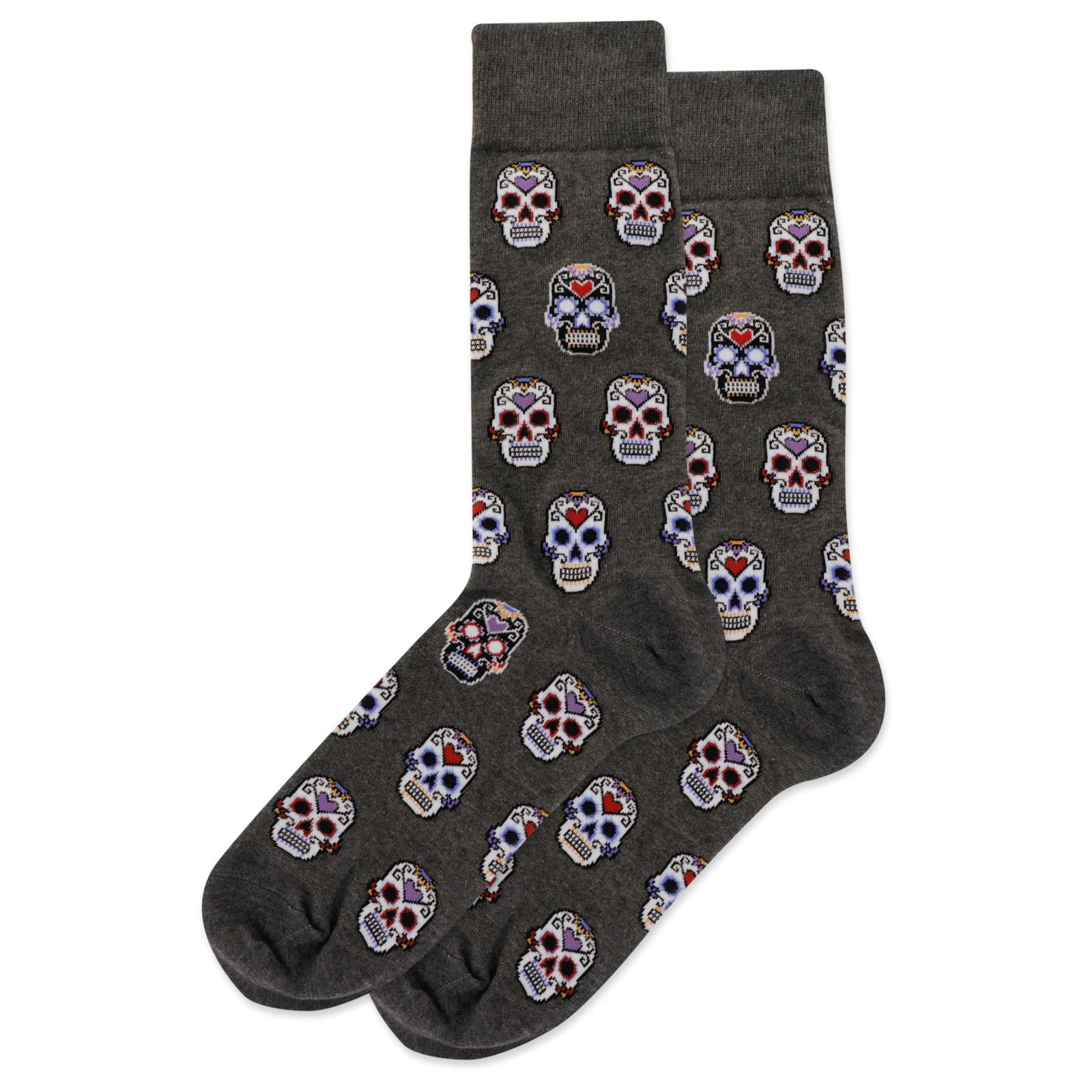 Hot Sox Mens Sugar Skulls Crew Socks - Walmart.com