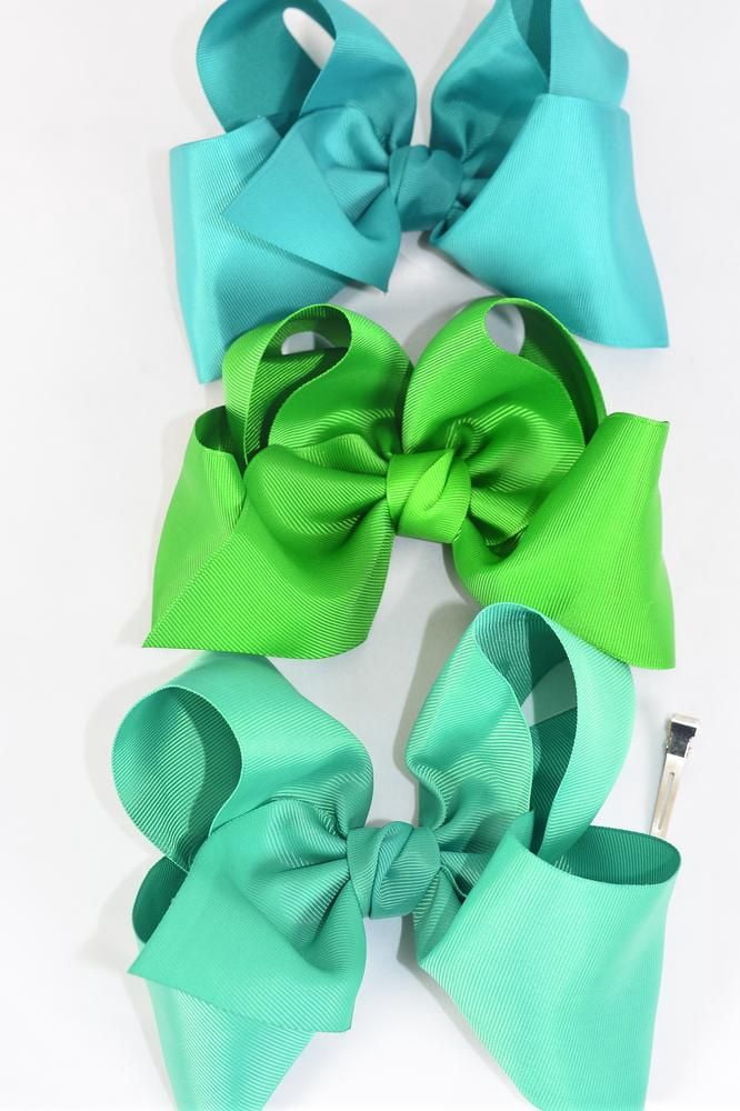 Hair Bow Extra Jumbo Cheer Type Bow Irish Green Mix Grosgrain Bow-tie ...