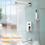 PowerSpa Extra-Large 5" Face 7-Setting Luxury Rainfall Hand Shower ...