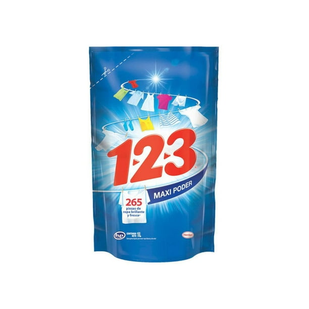 Pack de 7 Detergente Líquido 1-2-3 Fresca Blancura 1 L 123 Fresca ...