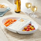 Better Homes & Gardens Porcelain Oval Divided Bowl 3-Compartment White ...