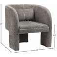 Meridian Furniture Sawyer Grey Chenille Fabric Accent Chair - Walmart.com