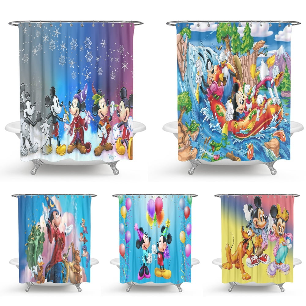 Mickey Mouse And Friendswaterproof Shower Curtain Design Modern Bath