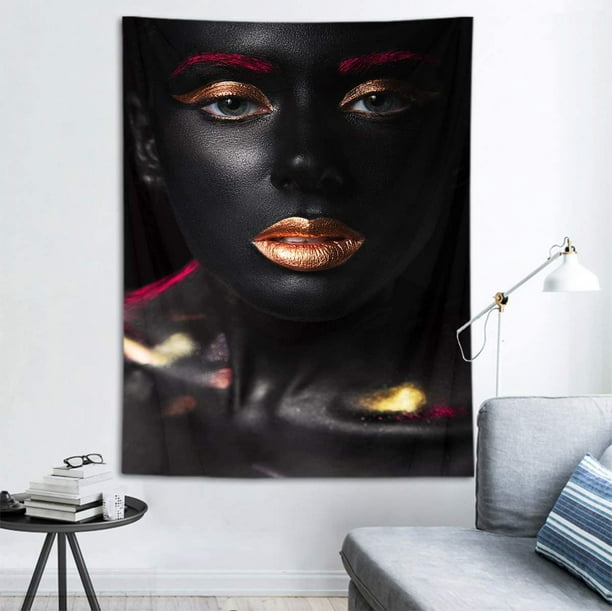 Black Girl Tapestry Sexy Woman in Make Up Wall Hanging Hippie ...