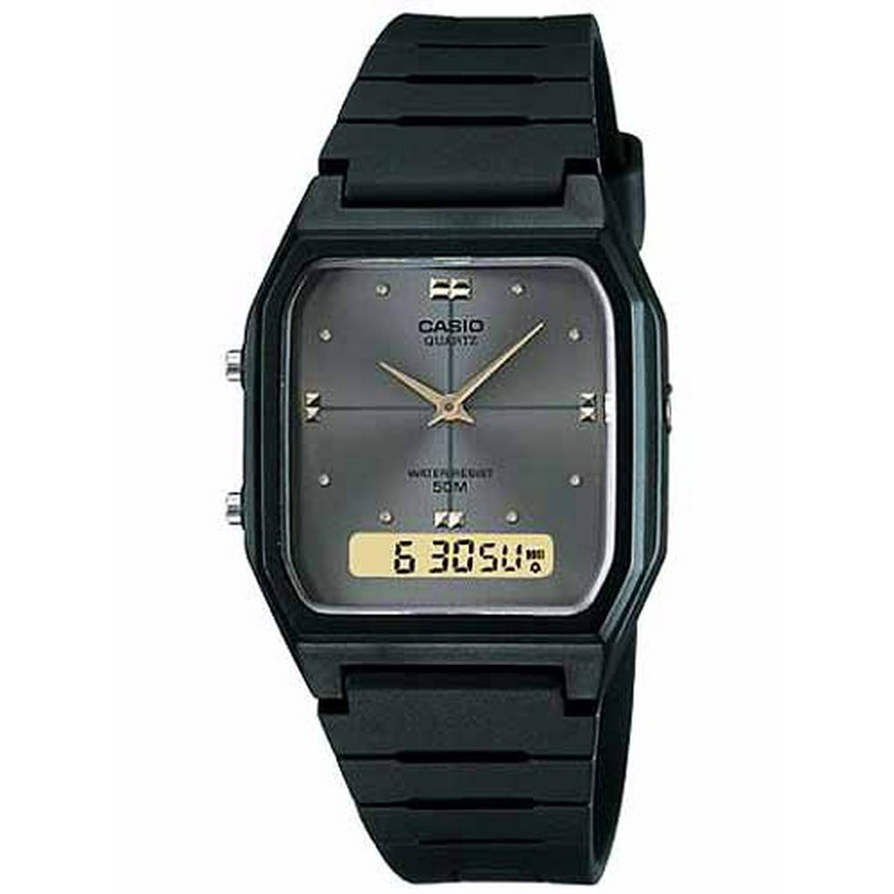 Casio - CASIO ANALOG DIGITAL MENS WATCH DUAL TIME AW48HE-8A - Walmart ...