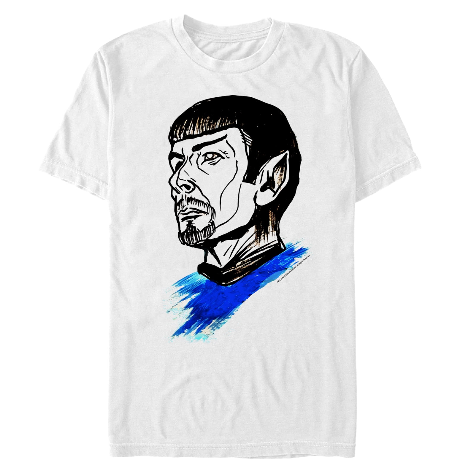 Men's Star Trek Commander Spock Paint Streak Portrait Graphic Tee White ...