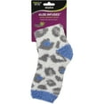 Airplus Aloe Infused Spa Crew Socks Blue Cheetah Women's Size 5-10 Cozy ...