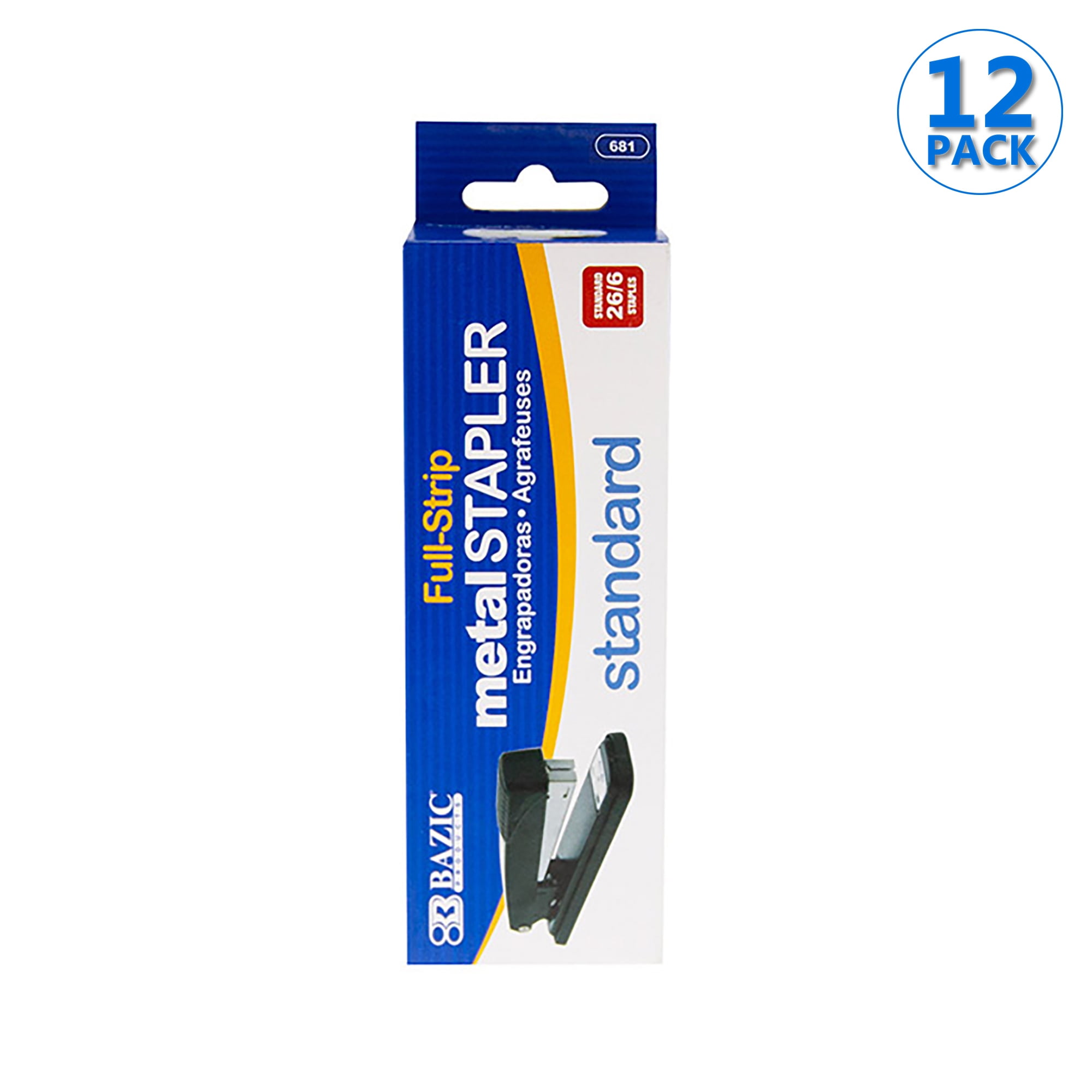 BAZIC Desktop Stapler Heavy Duty Metal Full Strip Staplers, 12-Pack ...