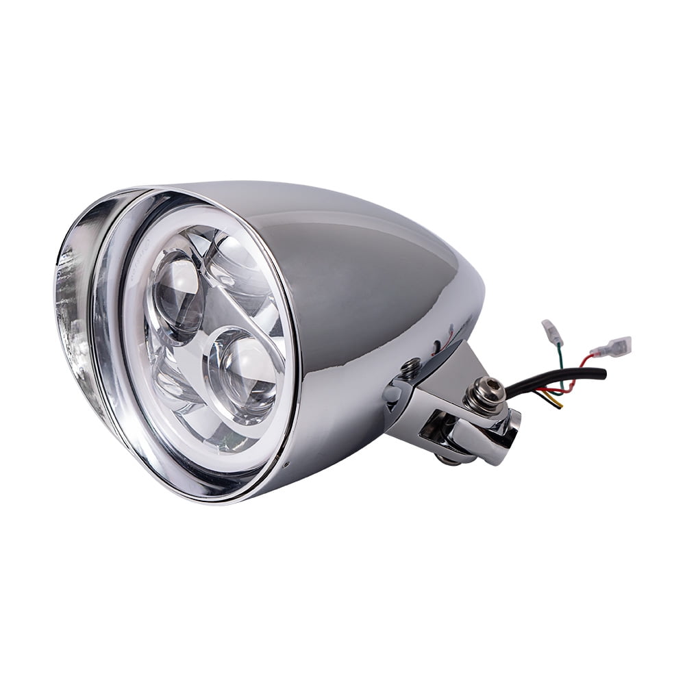 Astra Depot 5.75" Chrome Billet Aluminum Housing Motorcycle Headlight ...