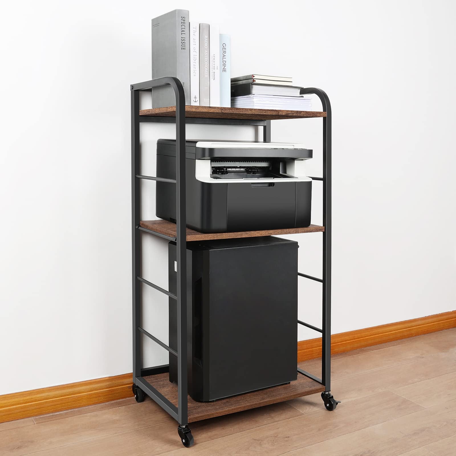 LUCKUP 3-Tier Printer Stand with Storage Large Printer Shelf Movable ...
