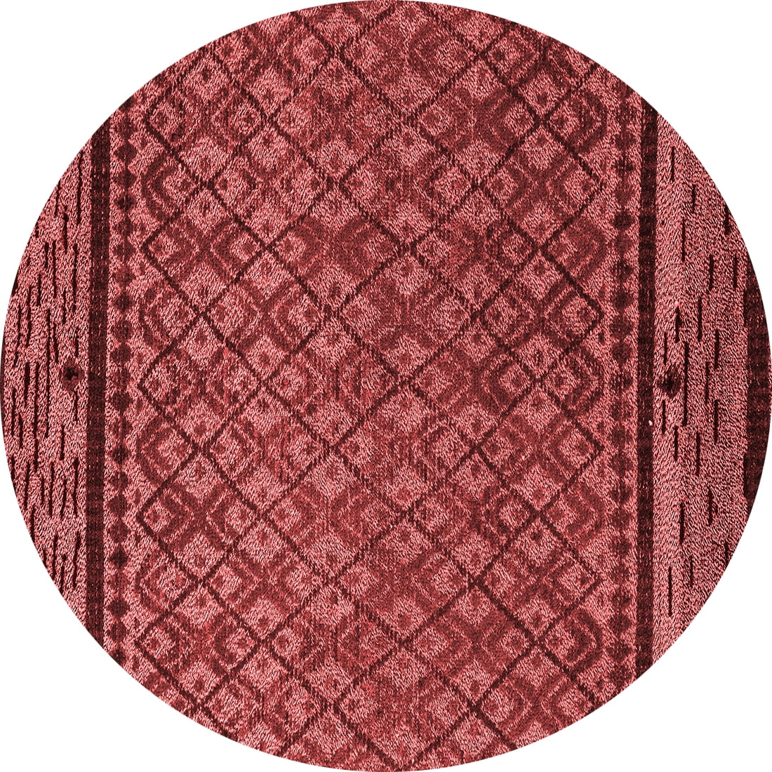 Ahgly Company Indoor Round Abstract Red Modern Area Rugs, 8' Round ...