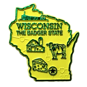 Wisconsin State Artwood Jumbo Fridge Magnet Large Refrigerator Travel ...