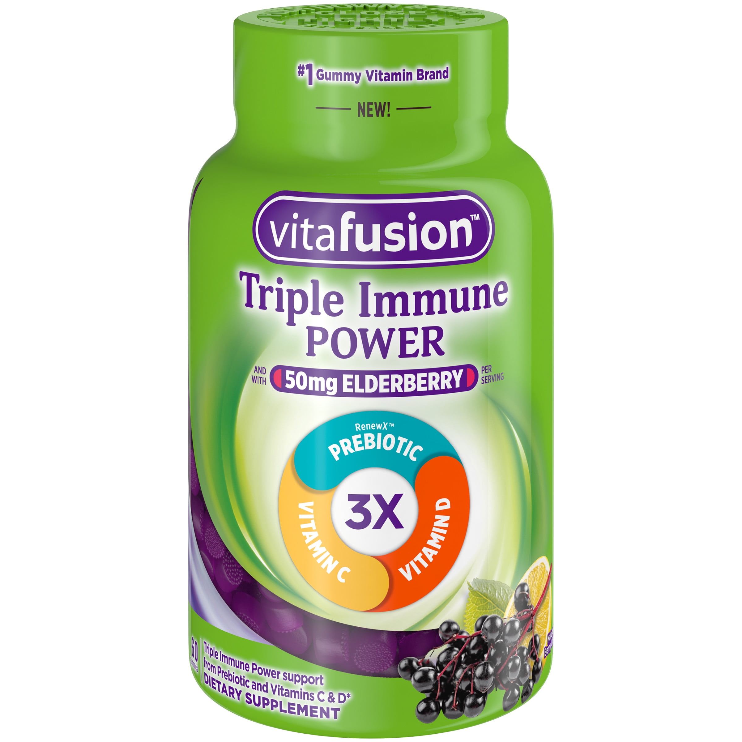Vitafusion Triple Immune POWER Gummy Vitamins, 60ct - Walmart.com ...