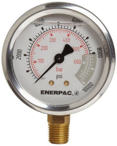 Enerpac 2-1/2" General Purpose Pressure Gauge, 0 to 10, 000 psi G2535L ...