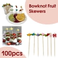 Agiufgs 100 Pack Decorative Fruit Picks 100 Pieces, Rose and Bow ...