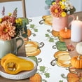 Cartoon Autumn Pumpkins Table Runner 13x72in Non-Slip Cotton Linen ...