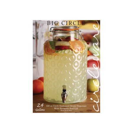 Circleware Circle Pattern 2.5Gal/ 9.4L Dispenser With Hermetic Lid ...