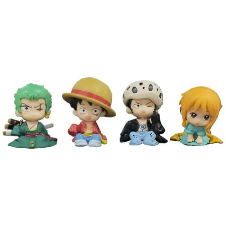 4pcs Luffy Model Anime One Piece Action Cartoon Pvc Ace Zoro Chopper ...