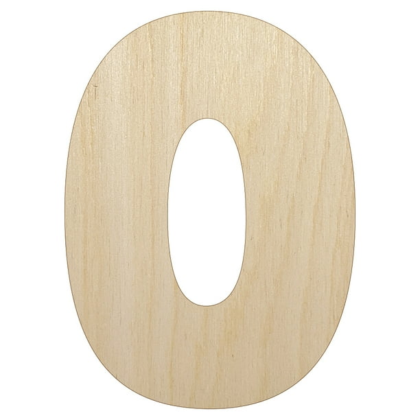 Number 0 Zero Fun Bold Font Wood Shape Unfinished Piece Cutout Craft ...