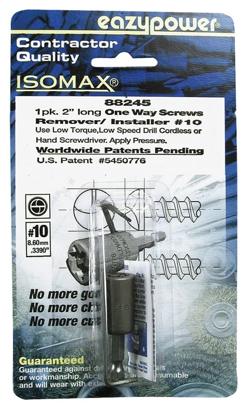 Eazypower Get It Out Rounded Nut One Way Screw, 339in, 2in, #10, 1pk ...