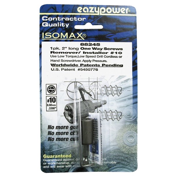 Eazypower Get It Out Rounded Nut One Way Screw, 339in, 2in, #10, 1pk ...