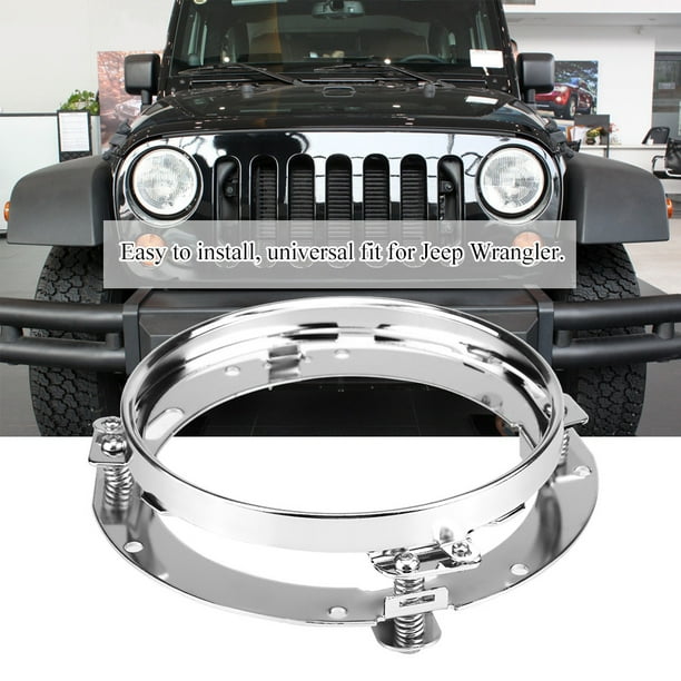 Keenso Headlight Mounting Bracket 7 Inch Round Silver LED Headlight ...