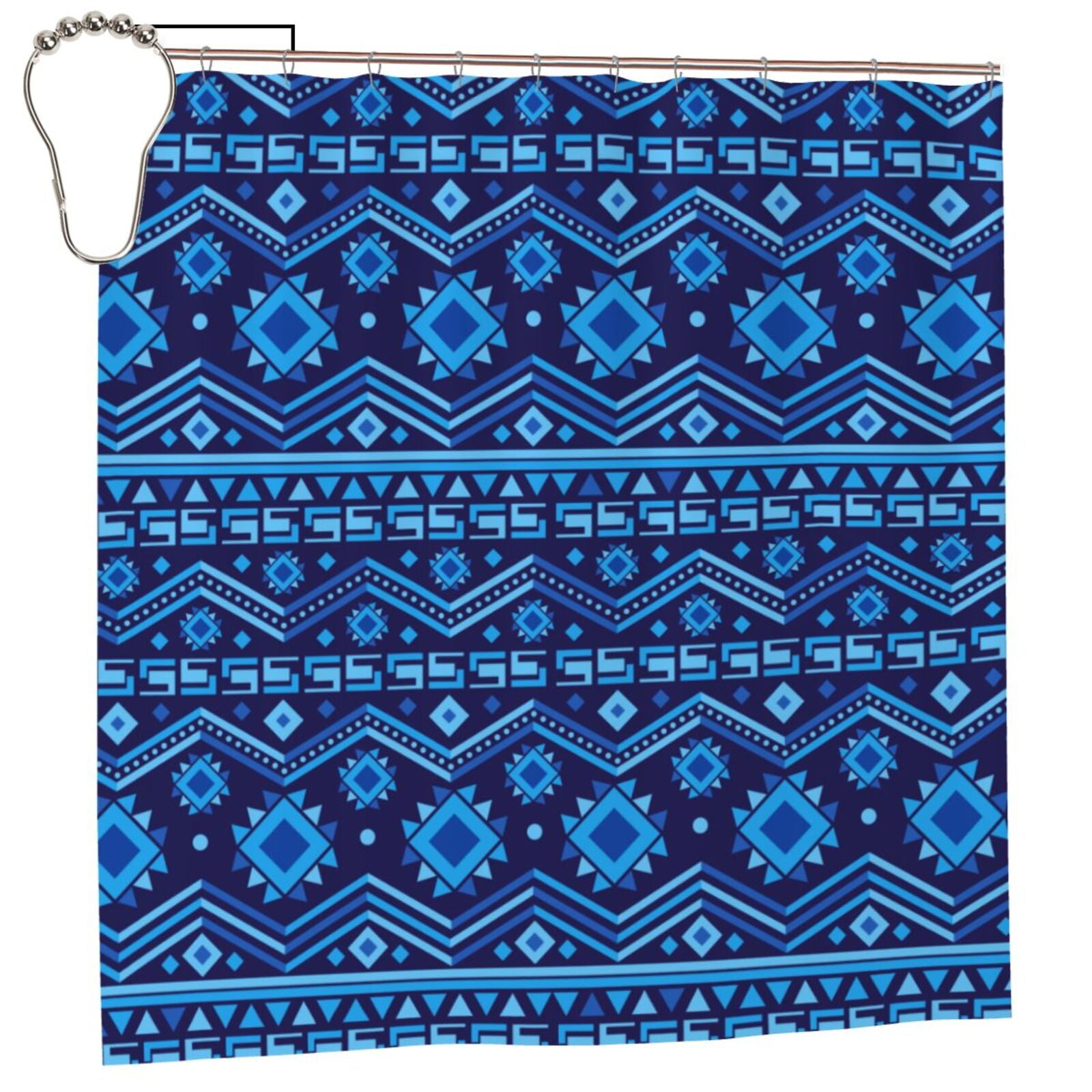 Polyester Fiber Shower Curtain, Blue Seamless Textile Shower Curtain ...