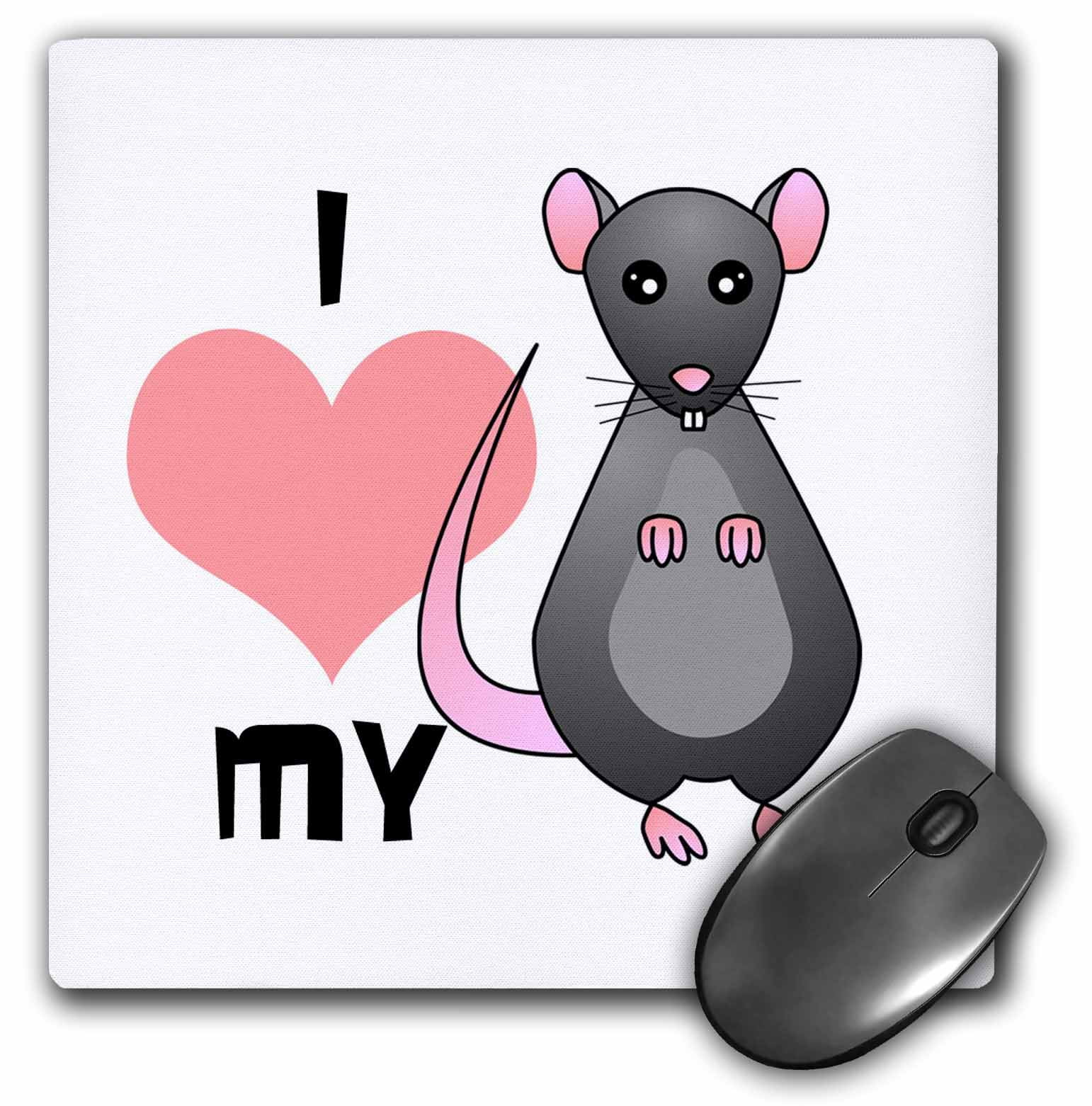 3dRose Love My Rat Grey, Mouse Pad, 8 by 8 inches - Walmart.com