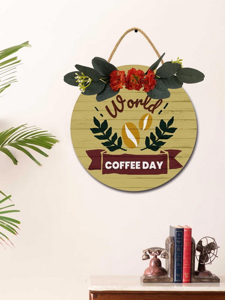 Eveokoki World Coffee Day Sign Rustic Wood Coffee Sign Farmhouse Coffee ...
