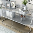 Furniture of America Auro Shelf Glass Top Chrome Sofa Table - Walmart.com