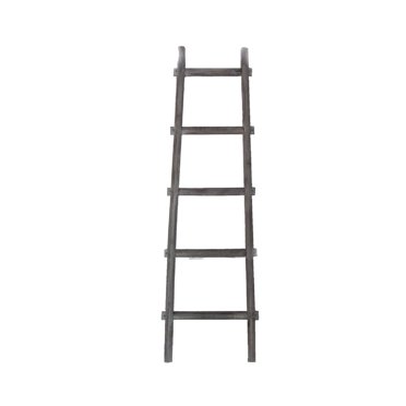 DecMode 18" x 73" Brown Wood Handmade Two-Toned Slanted Ladder with ...