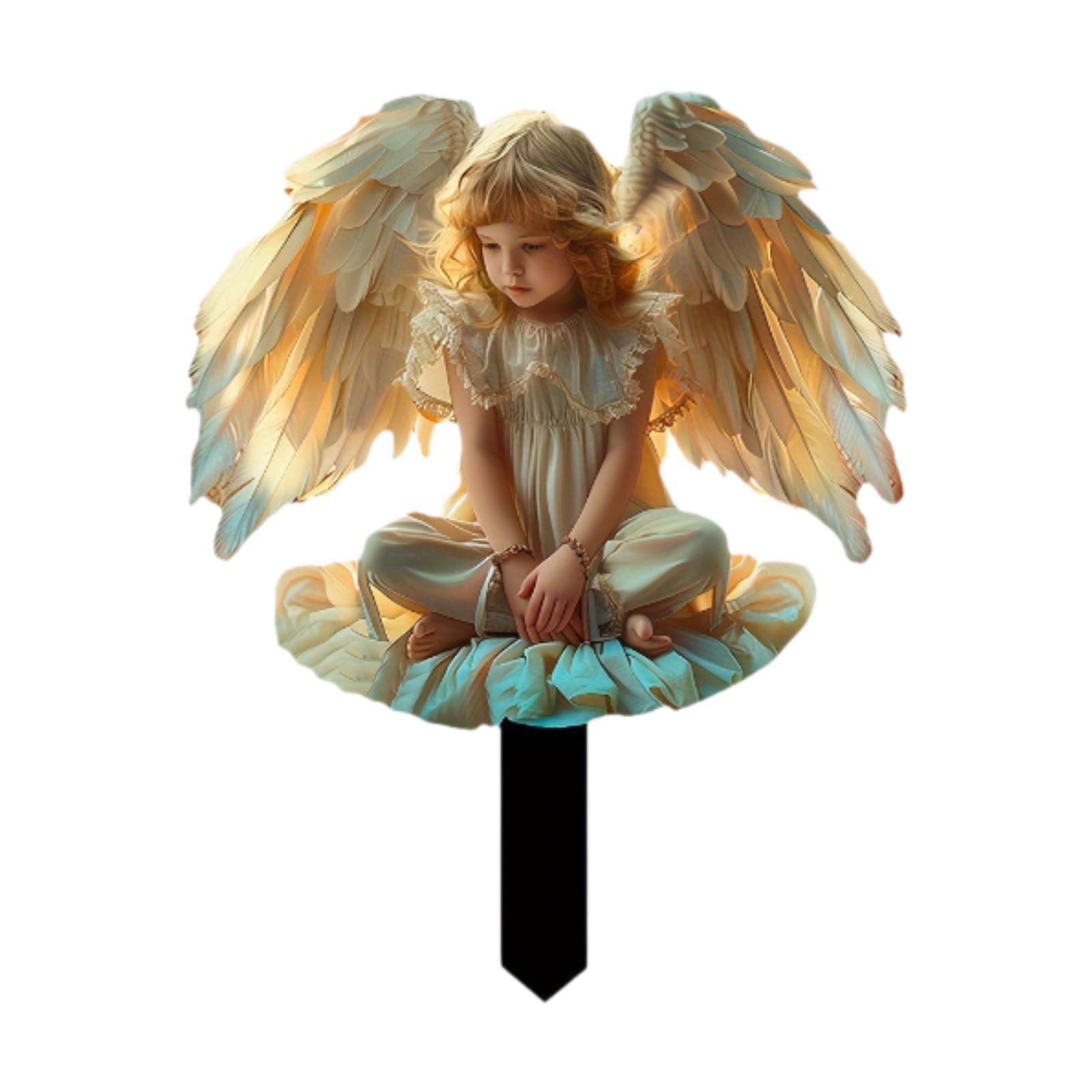 Adorno acrílico plano 2D, estaca de Ángel para jardín, tablero ...