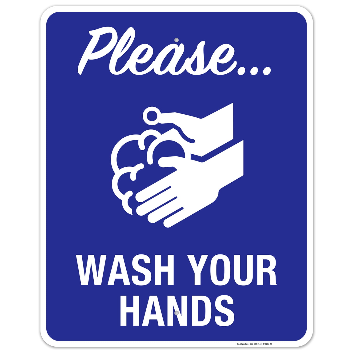 Hand Washing Sign, Please Wash Your Hands Sign, - Walmart.com