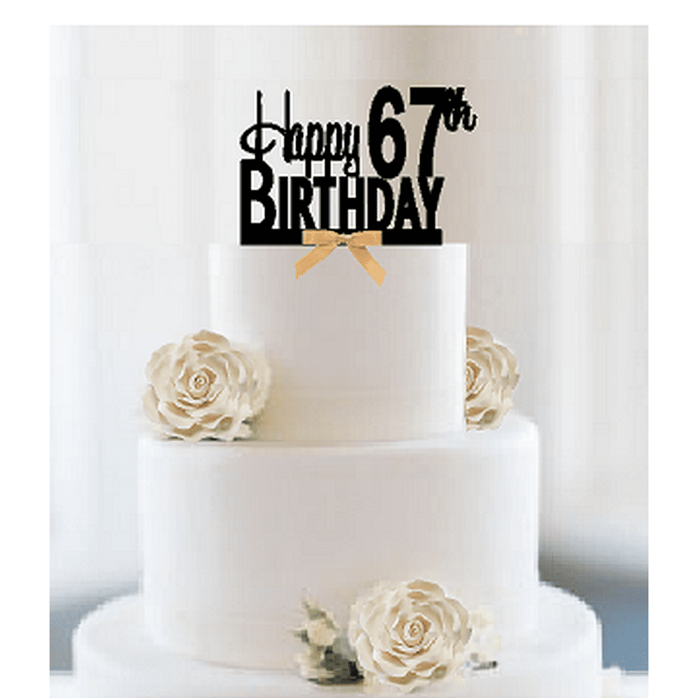 Item#067CTGR - Happy 67th Birthday Elegant Cake Decoration Topper with ...