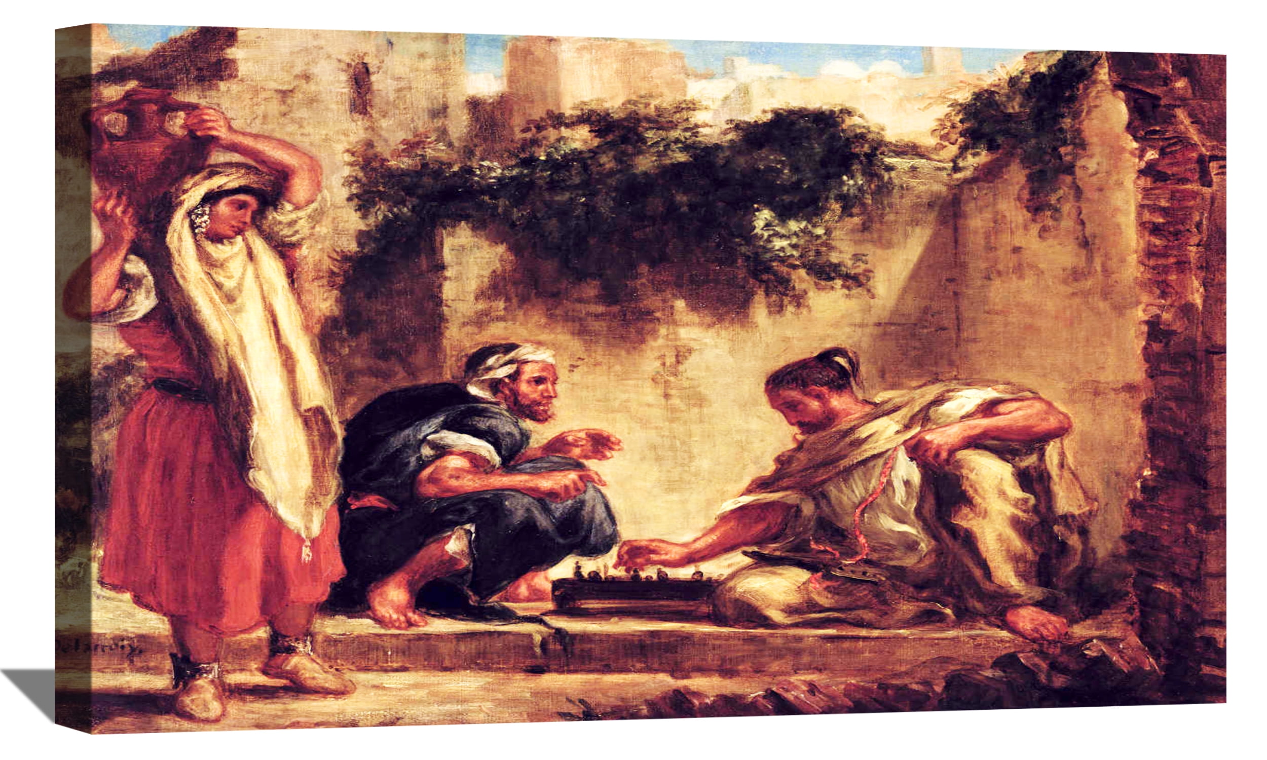 Eugene Delacroix Painting Art Print Arabs Playing Chess French ...