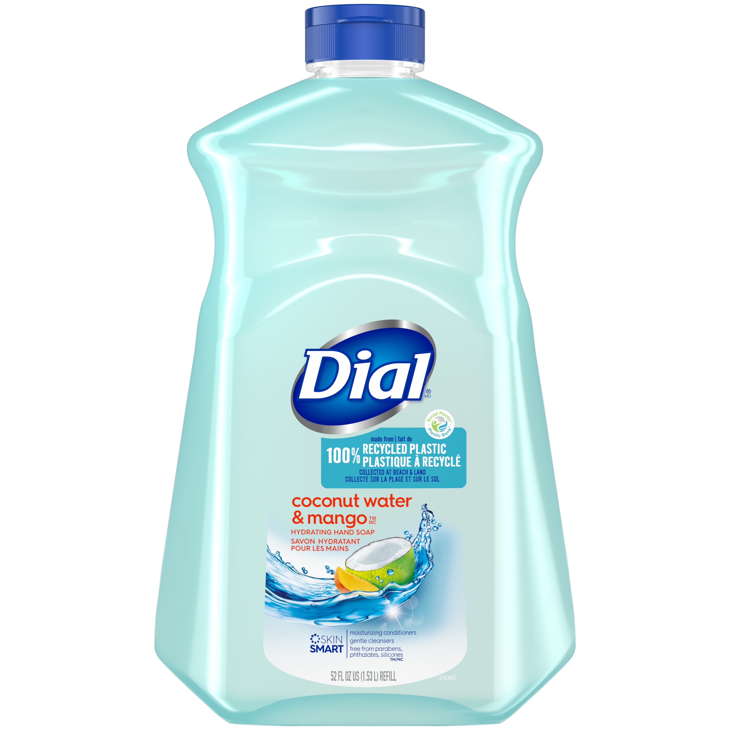Dial Liquid Hand Soap Refill, Coconut Water & Mango, 52 fl oz - Walmart.com