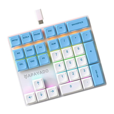 Miulika 33 Key Wired Mechanical Numeric Keypad Easy to Use Mini Pudding ...