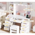 BEWISHOME Vanity Desk with 3 Color Lighted Mirror & Charging Station, 9 ...