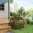Outsunny Outdoor Wooden Wagon Planter Box, Decorative 2-Tier Raised ...