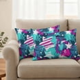 Abstract White Star Outdoor Pillow Covers Set of 2 Pink Green Ink ...
